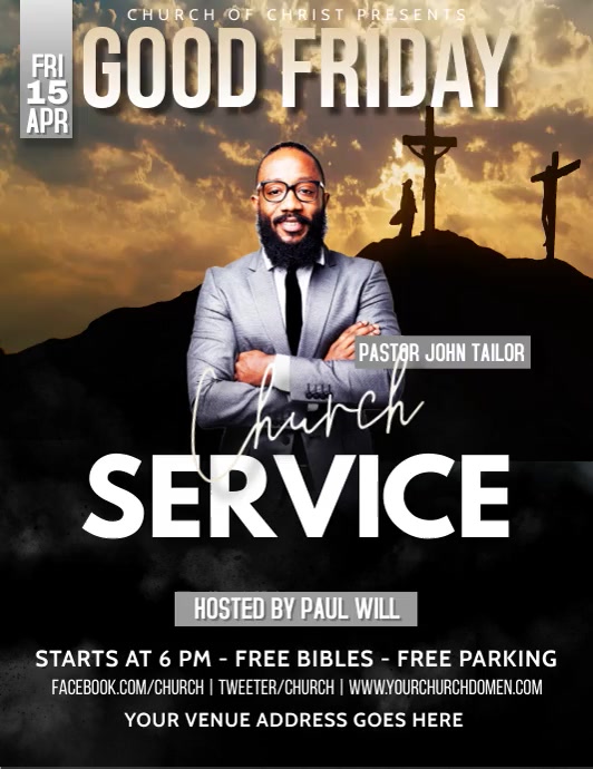 GOOD FRIDAY CHURCH SERVICE Template | PosterMyWall