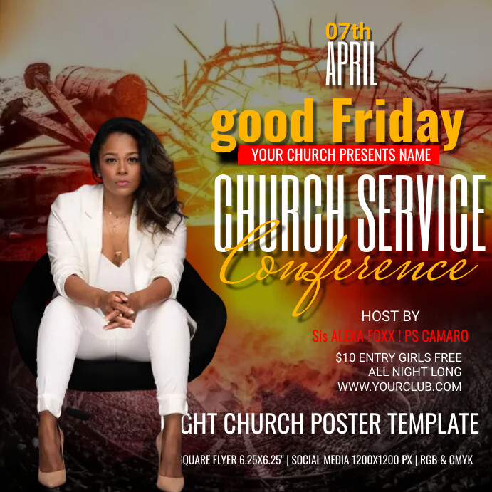 GOOD FRIDAY CHURCH SERVICE Template | PosterMyWall