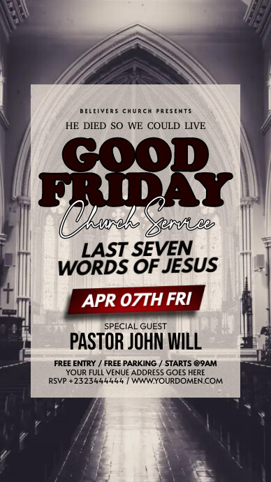 Good friday church service Template | PosterMyWall