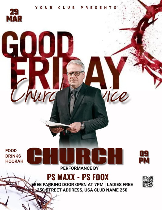 Plantilla de Good Friday church service | PosterMyWall