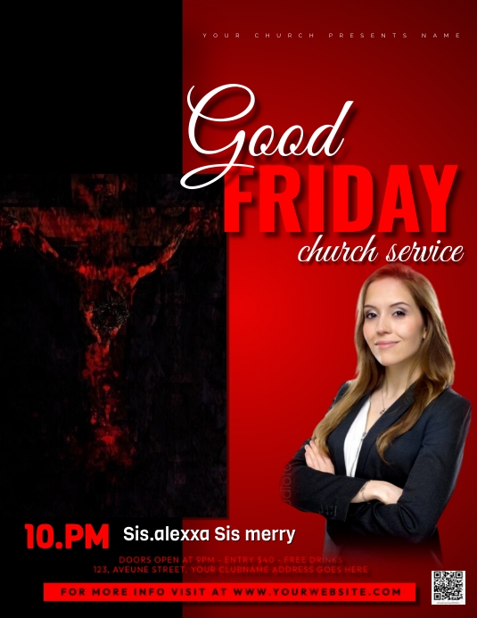 GOOD FRIDAY CHURCH SERVICE Template | PosterMyWall