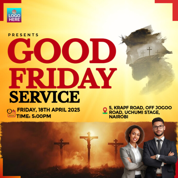Good Friday Church Service Template | PosterMyWall