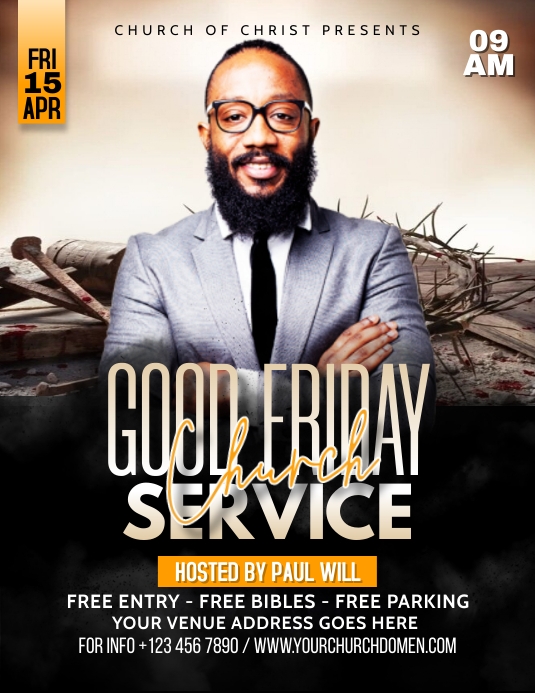 GOOD FRIDAY CHURCH SERVICE Template | PosterMyWall