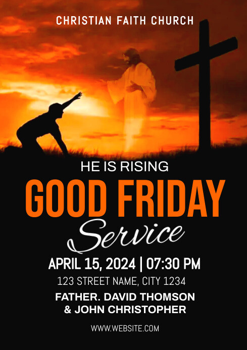 good friday church service flyer template | PosterMyWall