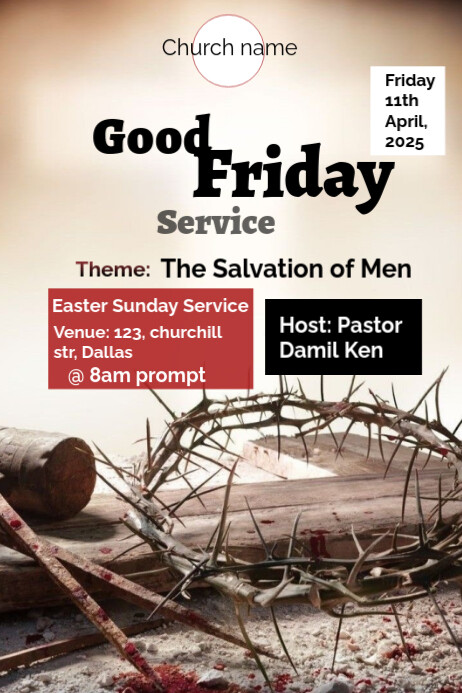 Good Friday Service poster Template | PosterMyWall
