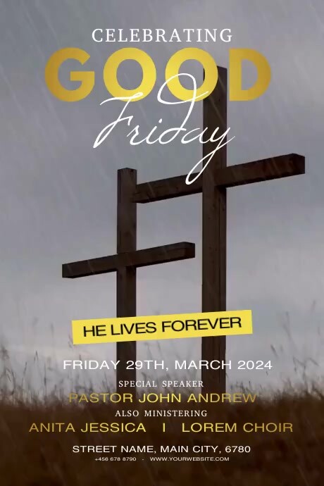 Good Friday Church Service Video Ads (1) Template | PosterMyWall