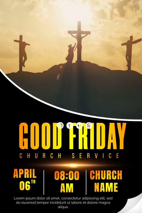 Good Friday Church Service Video Ads Template | PosterMyWall