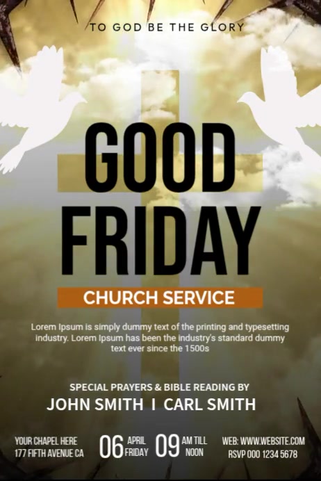 Good Friday Church Service Video Ads Template | PosterMyWall