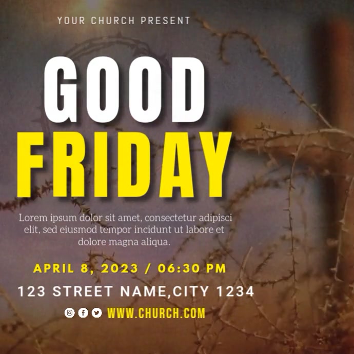 Copy of Good Friday Church Service Video Templates | PosterMyWall