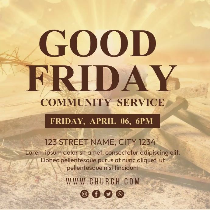 Good Friday Church Service Video Templates | PosterMyWall