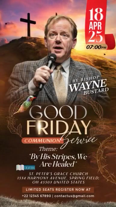 Good Friday Communion Service Display Template | PosterMyWall