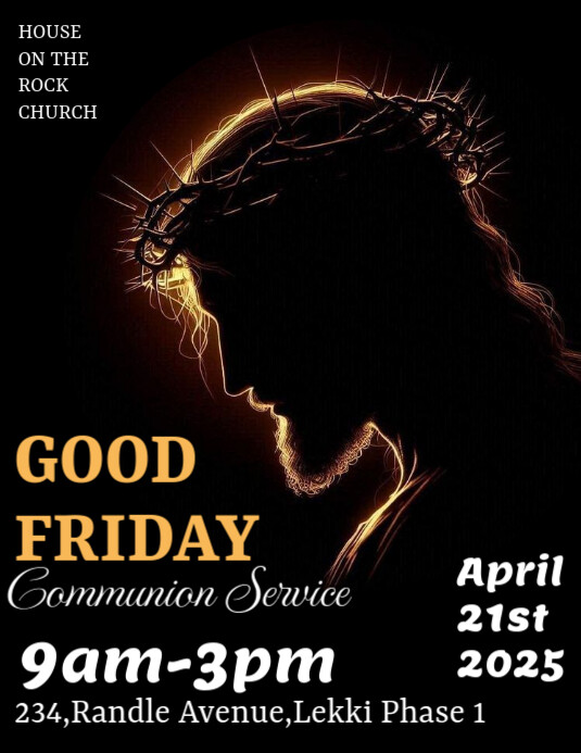 Good Friday Communion Service Flyer Template | PosterMyWall