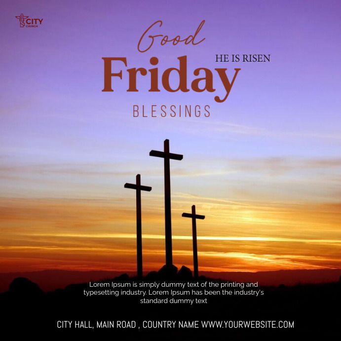 GOOD FRIDAY Template | PosterMyWall