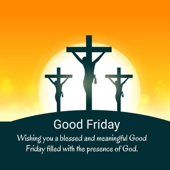 Orange Good Friday Instagram Ad Template | PosterMyWall