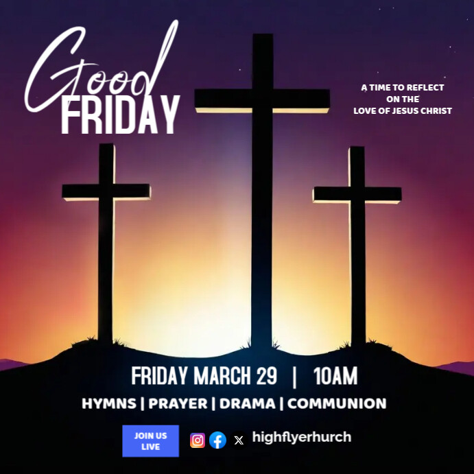 gOOD fRIDAY easter Banner Design Template | PosterMyWall