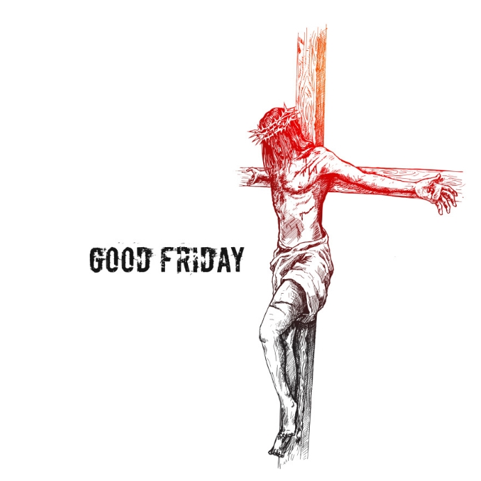 Good Friday Easter Jesus cross sketch Template | PosterMyWall