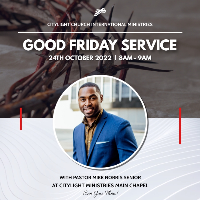 good friday easter service flyer template | PosterMyWall