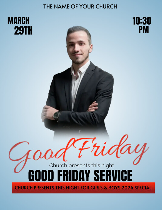 good Friday flyer church service Template | PosterMyWall