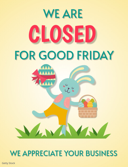 Good Friday Hours (US Letter) Template | PosterMyWall