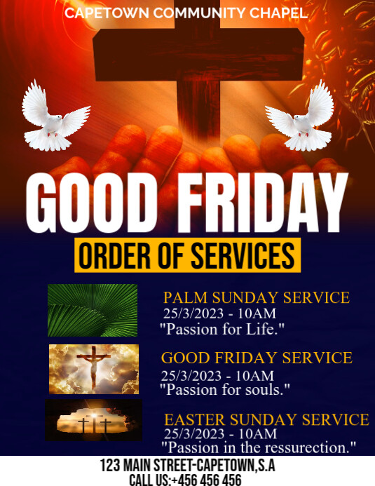 Good friday order of services poster (3) Template | PosterMyWall