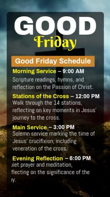 Good Friday Schedule Template | PosterMyWall