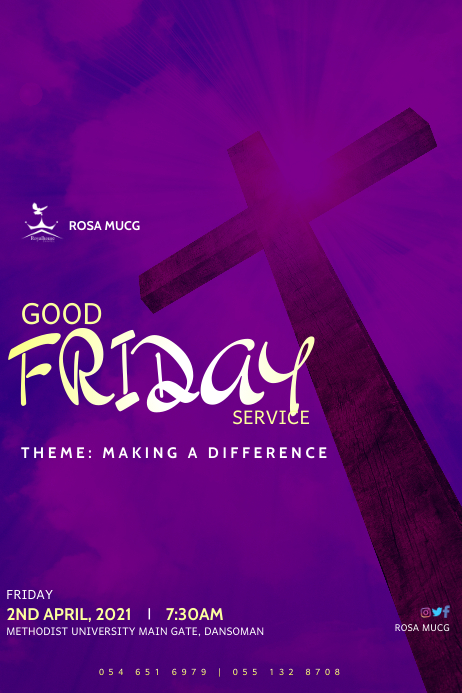 GOOD FRIDAY SERVICE Template | PosterMyWall