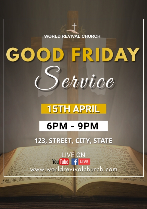 Good Friday service Template | PosterMyWall