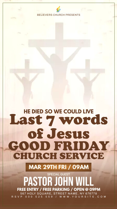 Good friday service Template | PosterMyWall
