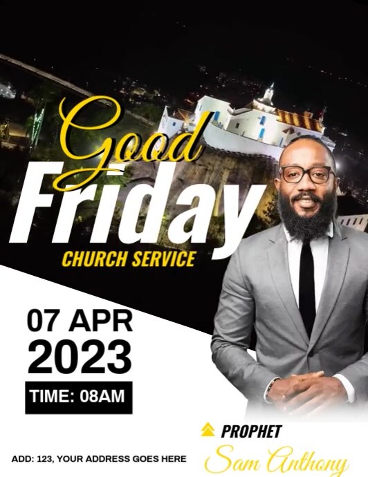 GOOD FRIDAY SERVICE Template | PosterMyWall