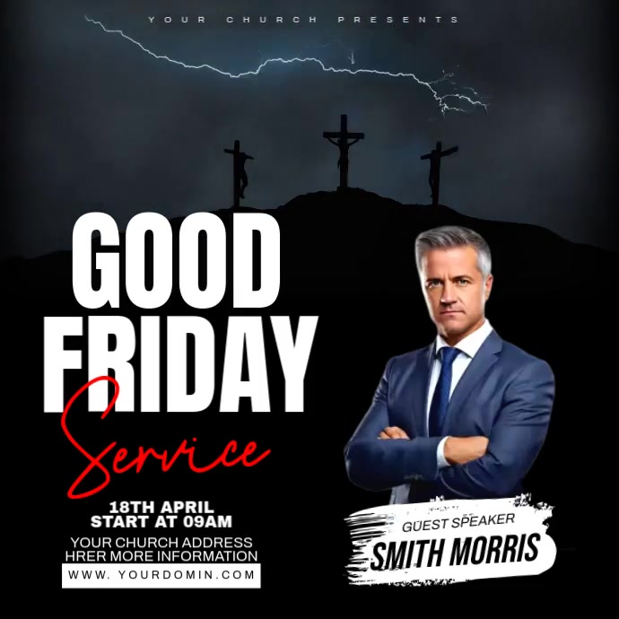 Good Friday service Template | PosterMyWall