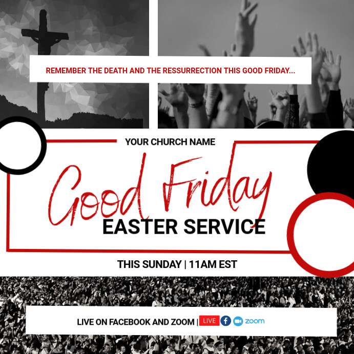 Plantilla de Good Friday Service | PosterMyWall