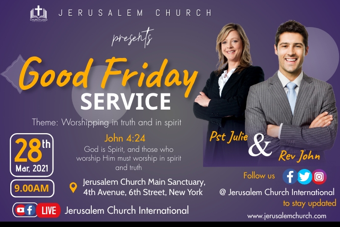 Good Friday service Template | PosterMyWall