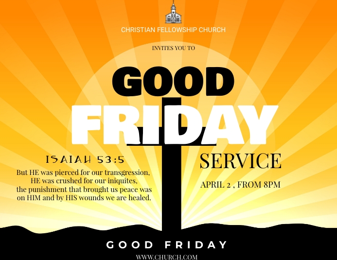 GOOD FRIDAY SERVICE Template | PosterMyWall