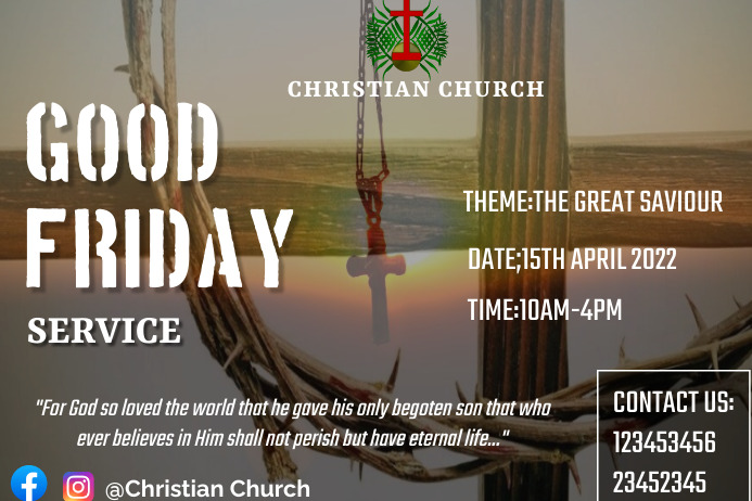 Good Friday Service Template | PosterMyWall