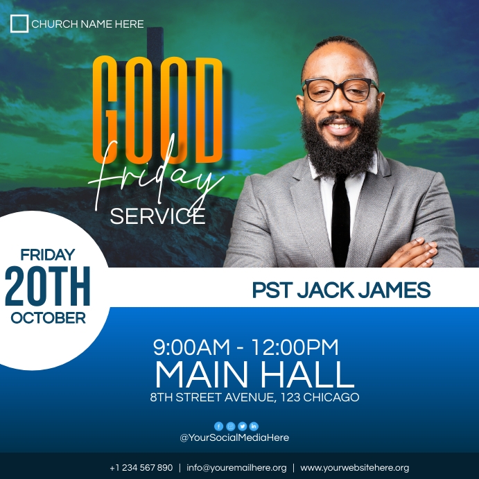 Plantilla de good friday service | PosterMyWall