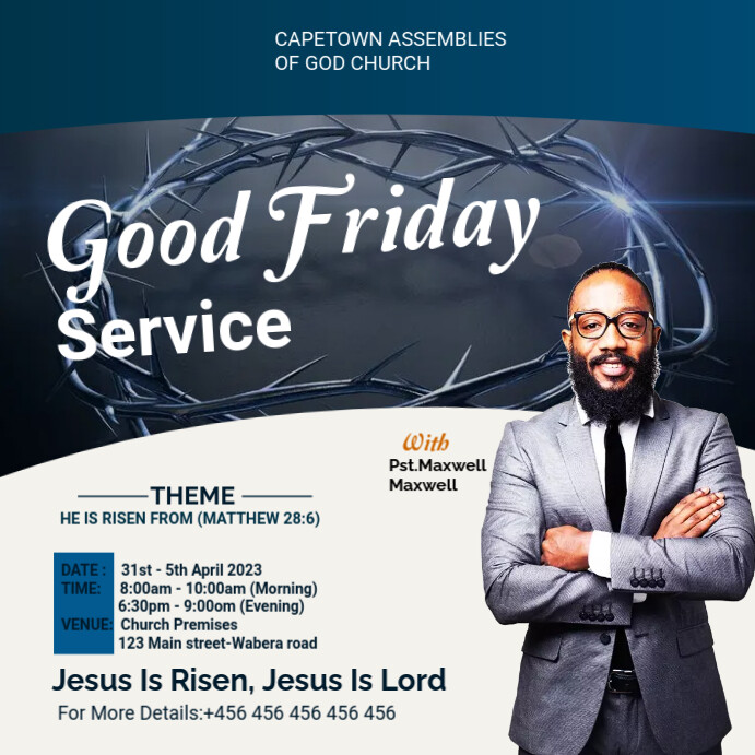 Good Friday service design template | PosterMyWall