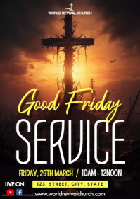 Easter, good friday, good friday service Template | PosterMyWall