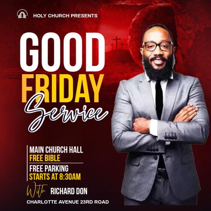 Plantilla de Good Friday Service | PosterMyWall