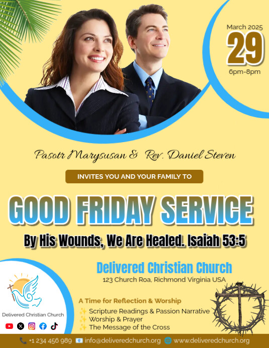 Good Friday Service Event Ad Template | PosterMyWall