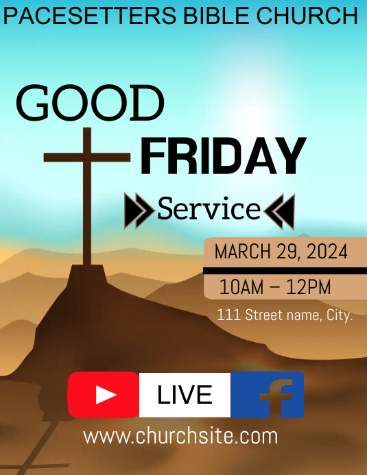 Modèle Good Friday service flyer | PosterMyWall