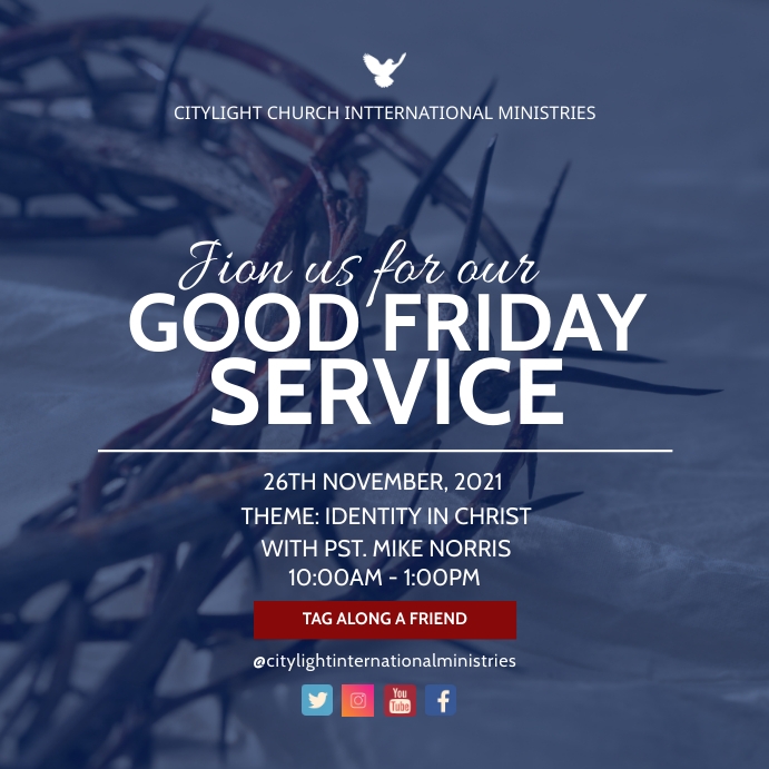 good friday service flyer design Template | PosterMyWall