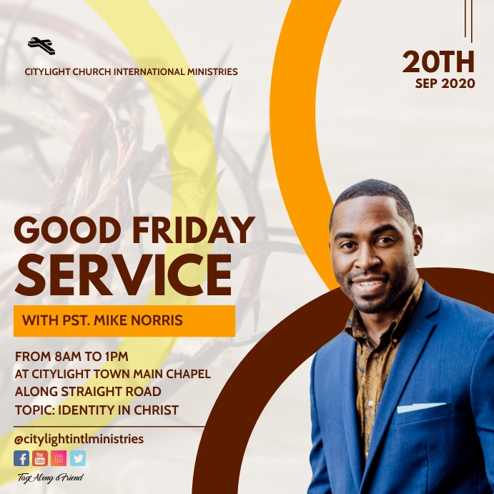 Brosur Desain Pamflet Layanan Jumat Agung Templat | PosterMyWall