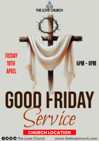 Good Friday service flyer Template | PosterMyWall