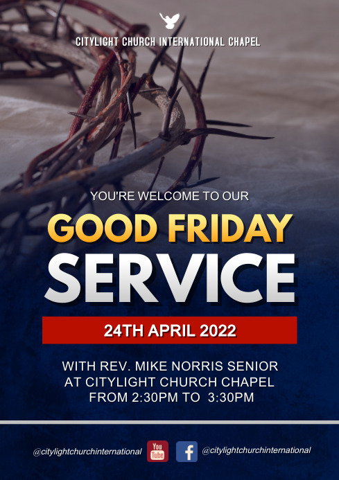 good friday service flyer template design | PosterMyWall