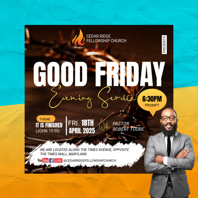 Good Friday Service Poster Template | PosterMyWall
