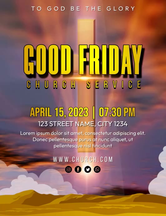Good Friday Services Template | PosterMyWall