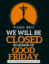 GOOD FRIDAY SHOP CLOSED NOTICE TEMPLATE | PosterMyWall