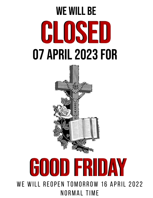 GOOD FRIDAY STORE SALE CLOSED TEMPLATE | PosterMyWall