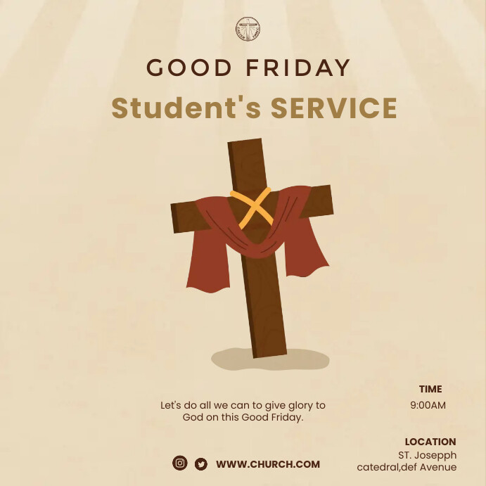 good friday student's service invitation Template | PosterMyWall