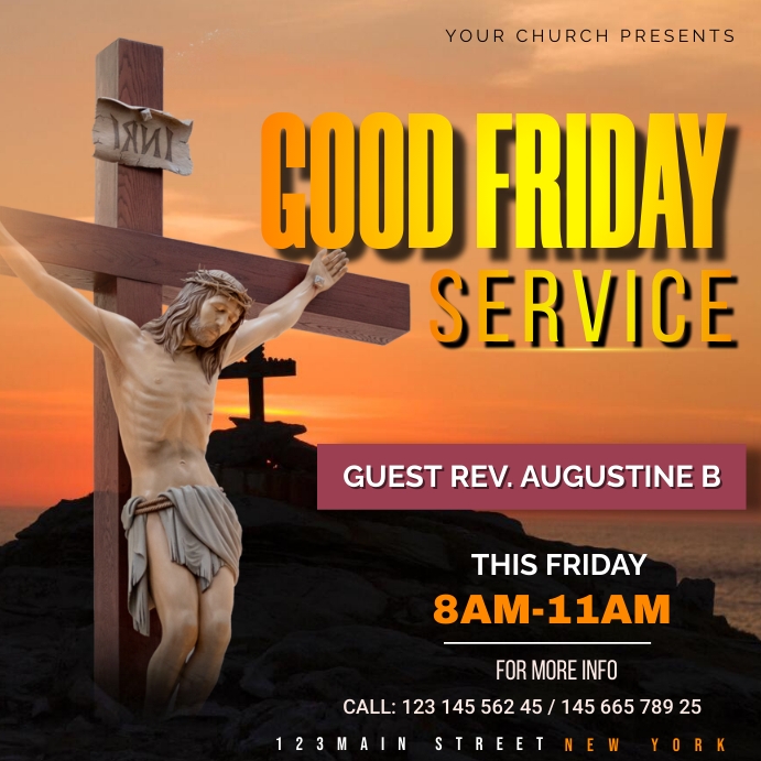 good friday worship event Template | PosterMyWall